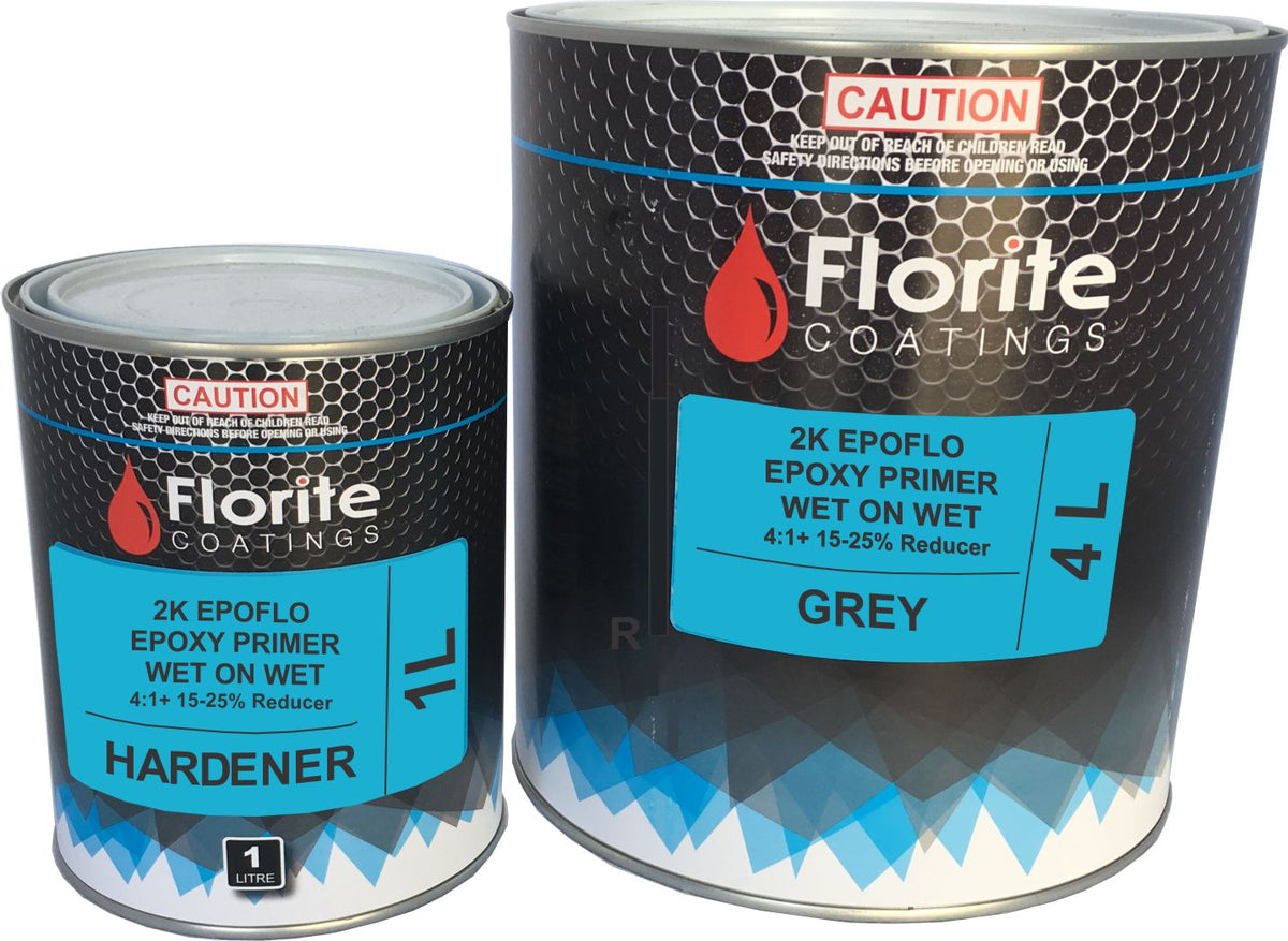 FLORITE 4:1 EPIFLO 2K EPOXY WET ON WET Primer Grey - 5 Litre Kit ...